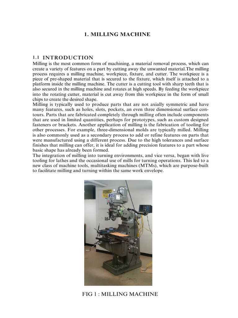 Milling Machine-212 PDF | PDF | Machining | Secondary Sector Of The Economy