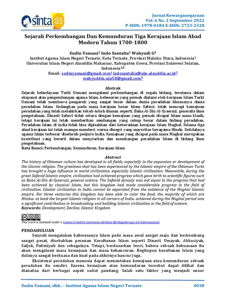 Sejarah Perkembangan Dan Kemunduran Tiga Kerajaan Islam Abad Modern ...