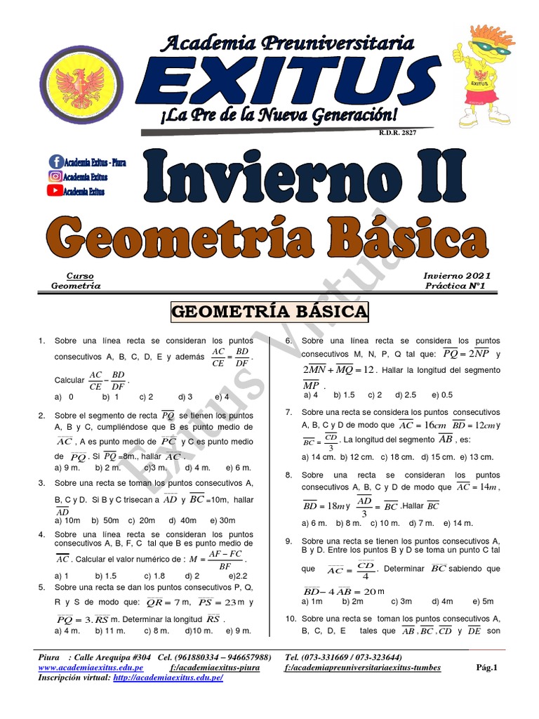 Geometria Admisionnn | PDF | Matemática Elemental | Geometría Elemental