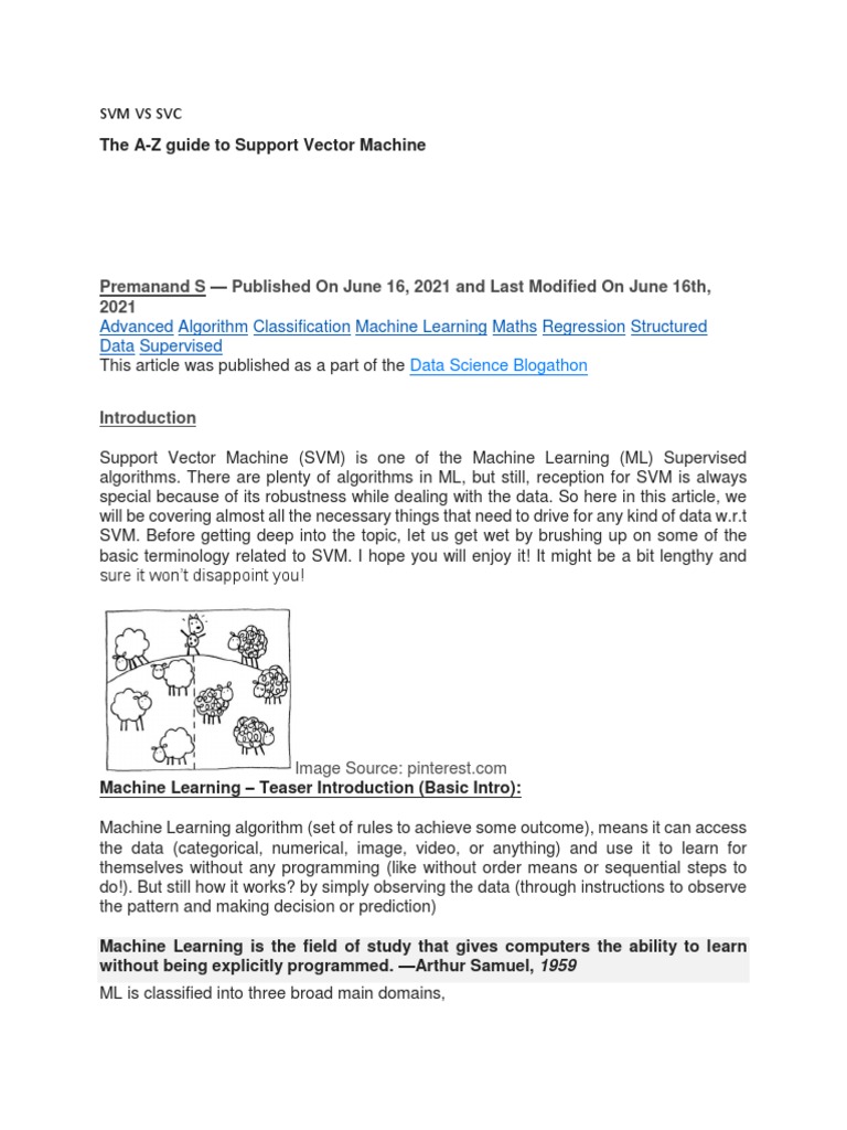 SVM VS SVC | PDF | Support Vector Machine | Machine Learning SVM VS SVC | PDF | Support Vector Machine | Machine Learning