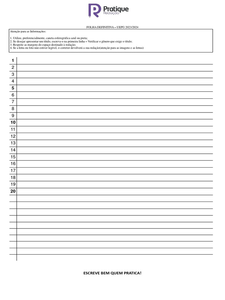 2023 01 19 15 01 12folha Definitiva Uepg 2023 2024 Pratique Redacaopdf | PDF