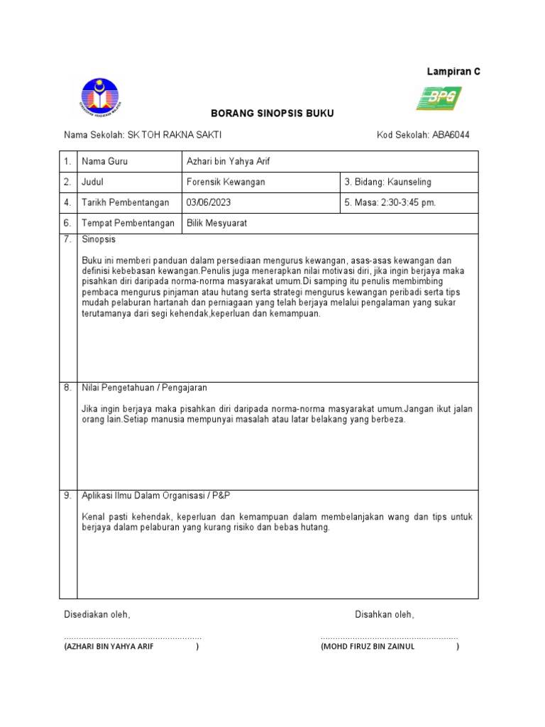 Sinopsis Pembacaan Buku SPLKPM | PDF