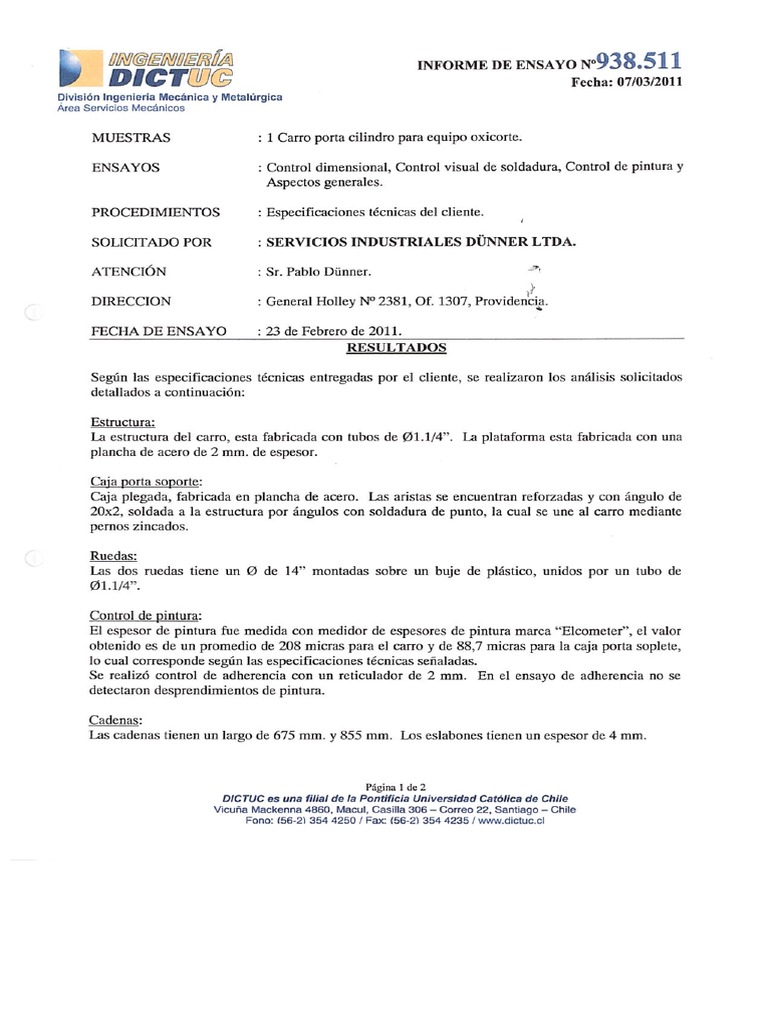 Informe Inspeccion Visual 1 | PDF