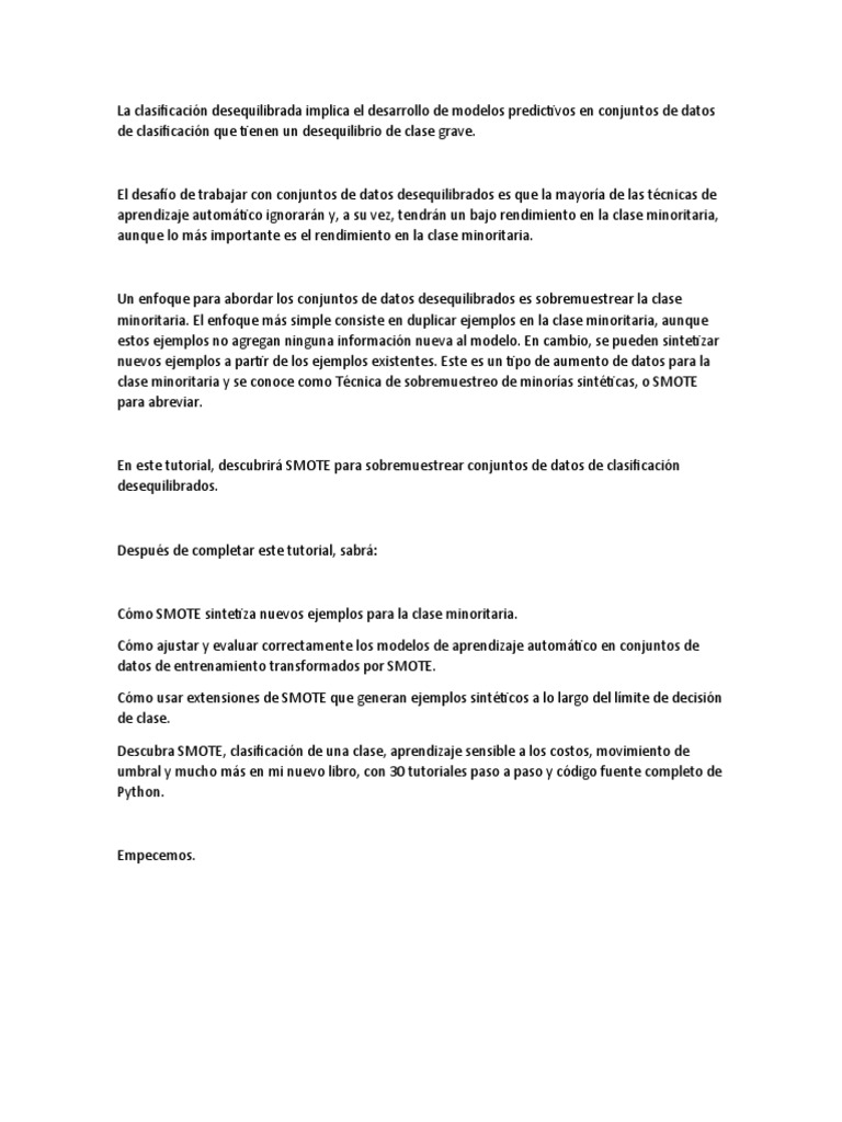 SMOTE Oversampling For Imbalanced Classification With Python | PDF ...