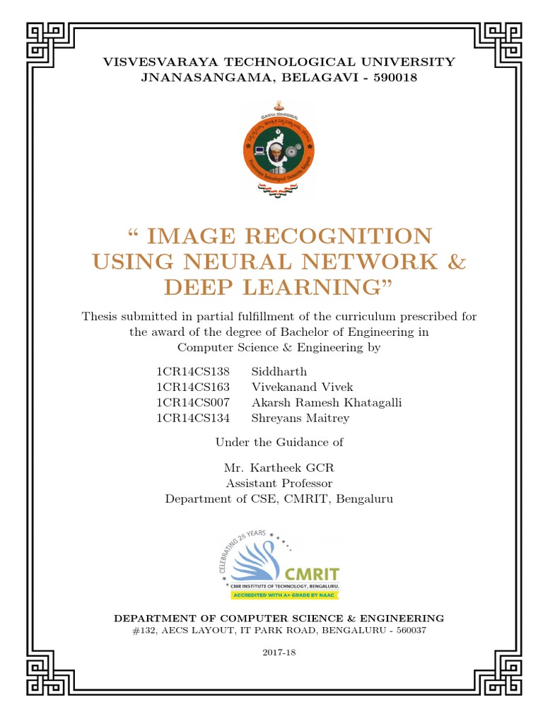 Image Recognition Using Neural Network And Deep Learning Pdf Artificial Neural Network Deep