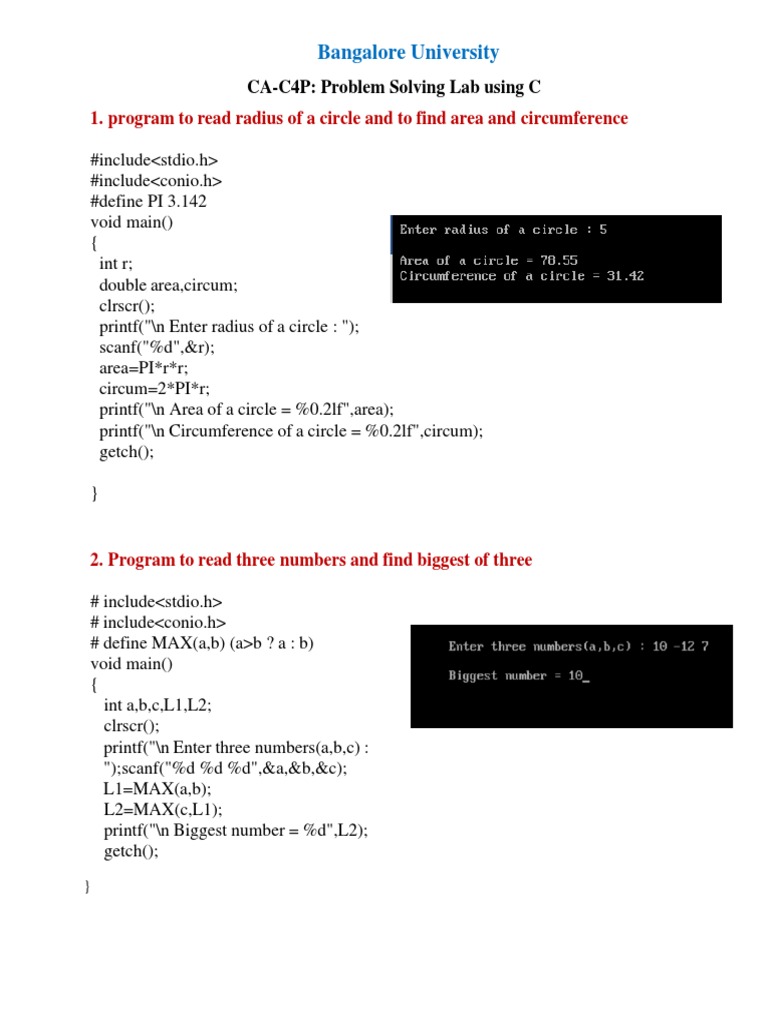 C Lab Manual | PDF | String (Computer Science) | Computer Programming