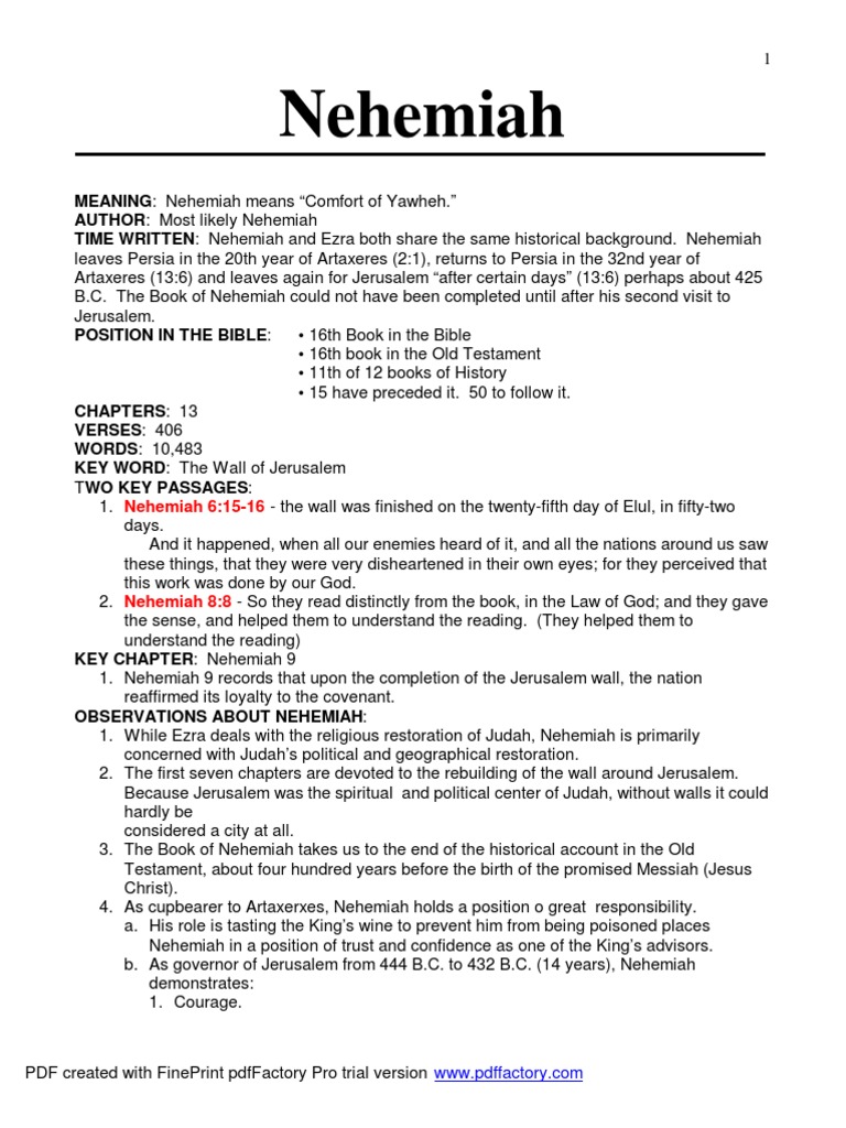 Nehemiah Background Story | PDF | Ezra | Jesus