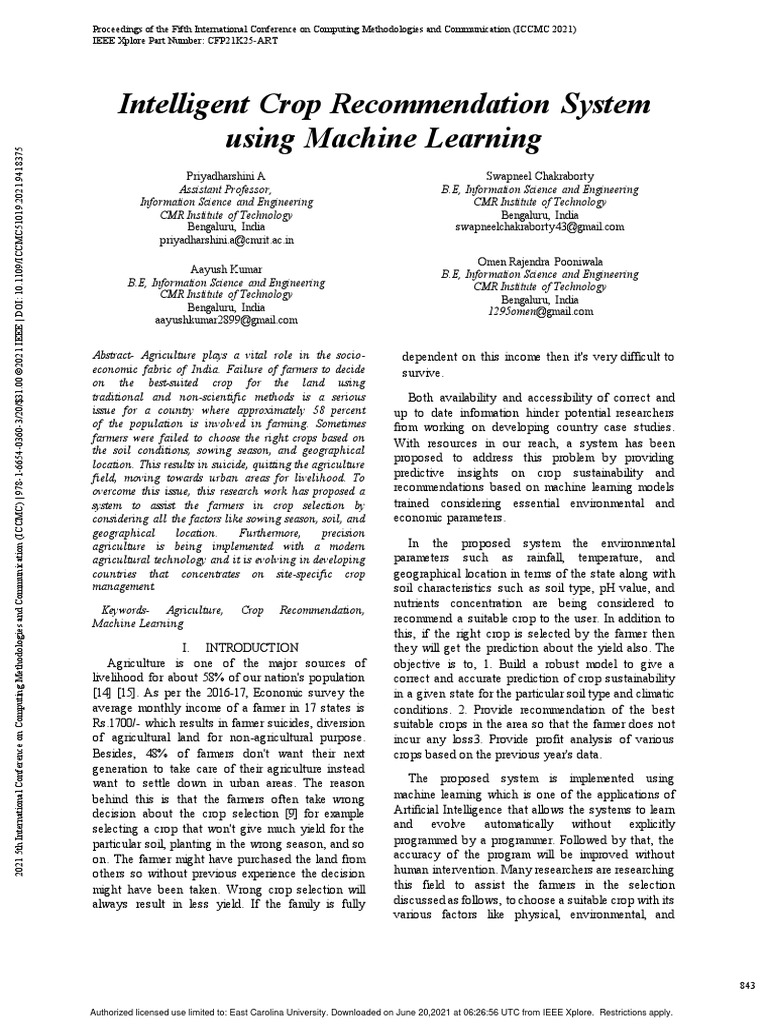 9 Intelligent Crop Recommendation System Using Machine Learning | PDF ... 9 Intelligent Crop Recommendation System Using Machine Learning | PDF ...