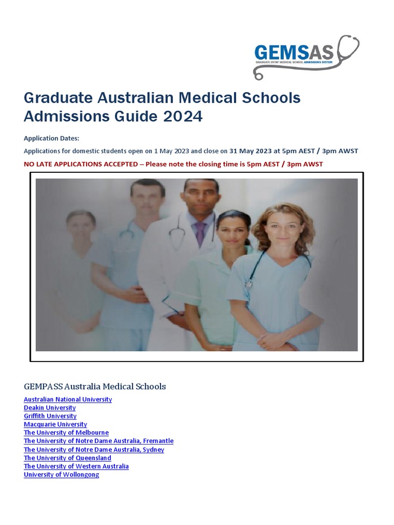 2024 Medicine Gemsas Admissions Guide | PDF | Academic Degree | Medical School