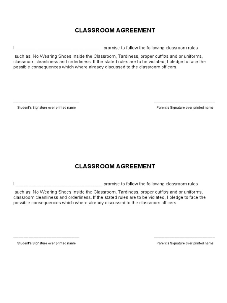 Classroom Agreement | PDF