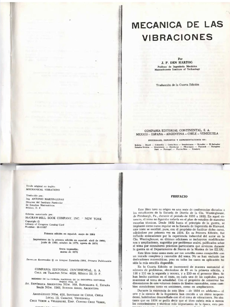 PDF Mecanica de Las Vibraciones J P Den Hartog Compress | PDF