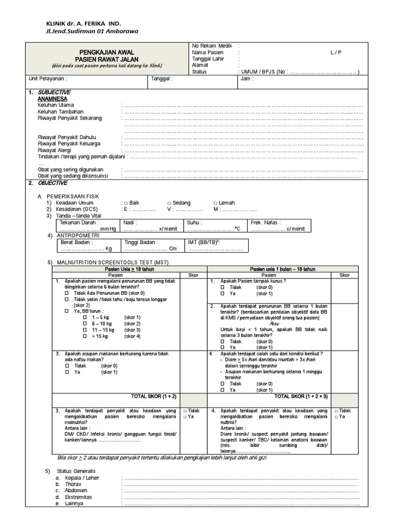 Cetak RM Tambahan Klinik DR Ferika | PDF