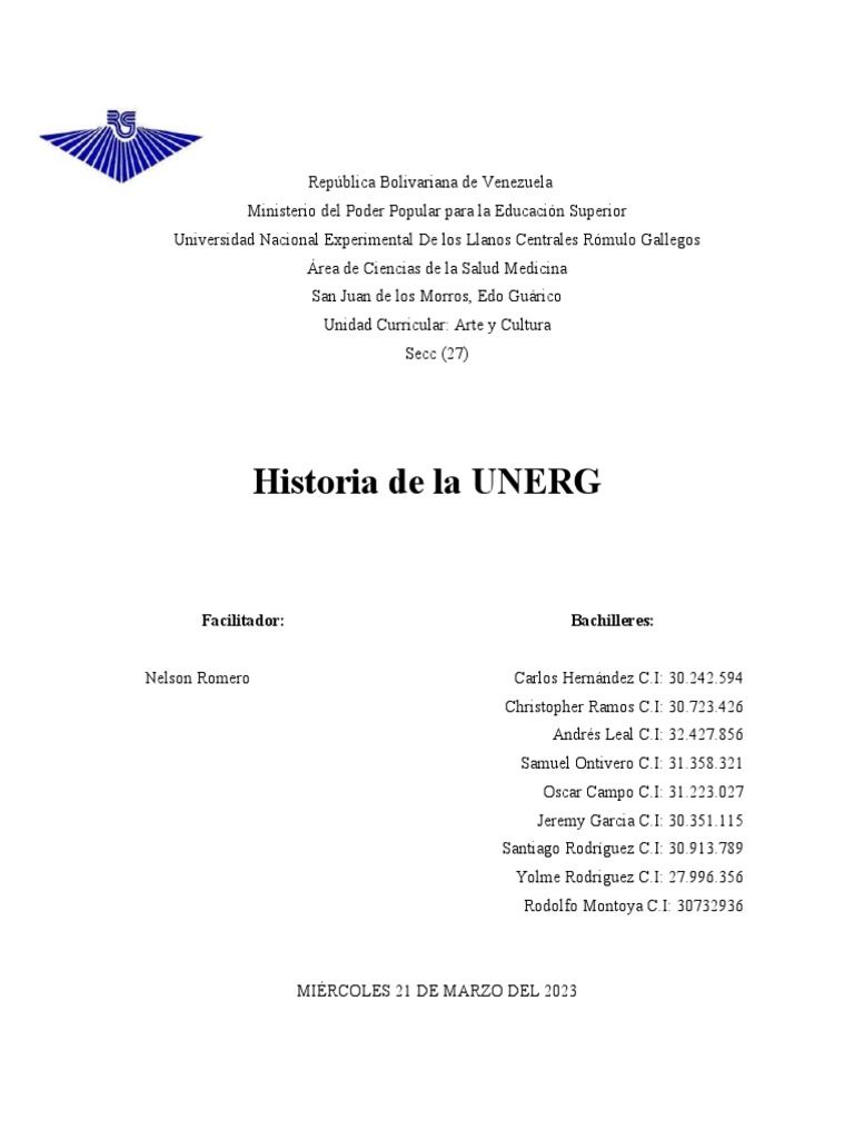 Historia de la UNERG... SÉCCION 27 | PDF | Medicina | Venezuela