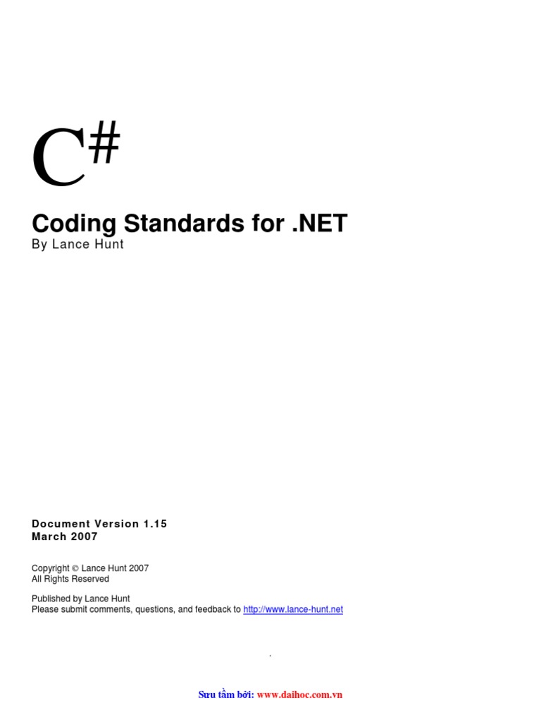 CSharp Coding Standards - DH - Daihoc.com - VN | PDF | C Sharp (Programming Language) | Method ...