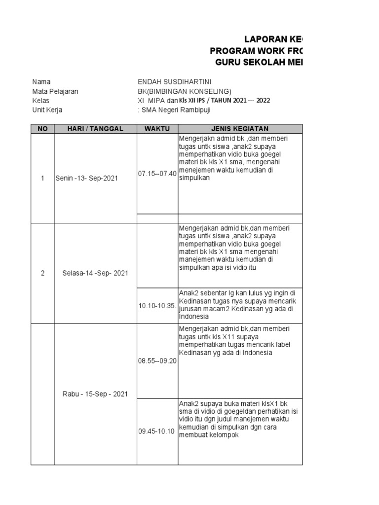 WFH 10 September 2021 | PDF
