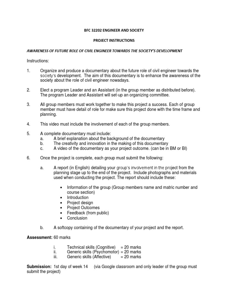 Project Instruction - Word | PDF