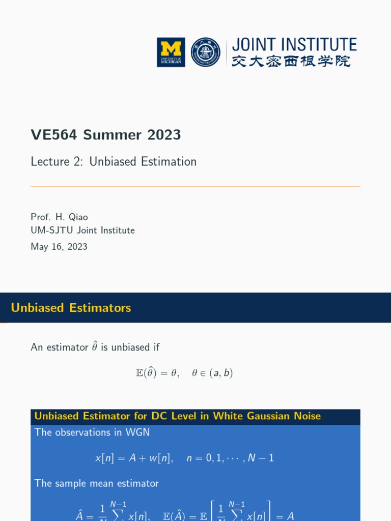 MVUE | PDF | Bias Of An Estimator | Estimator
