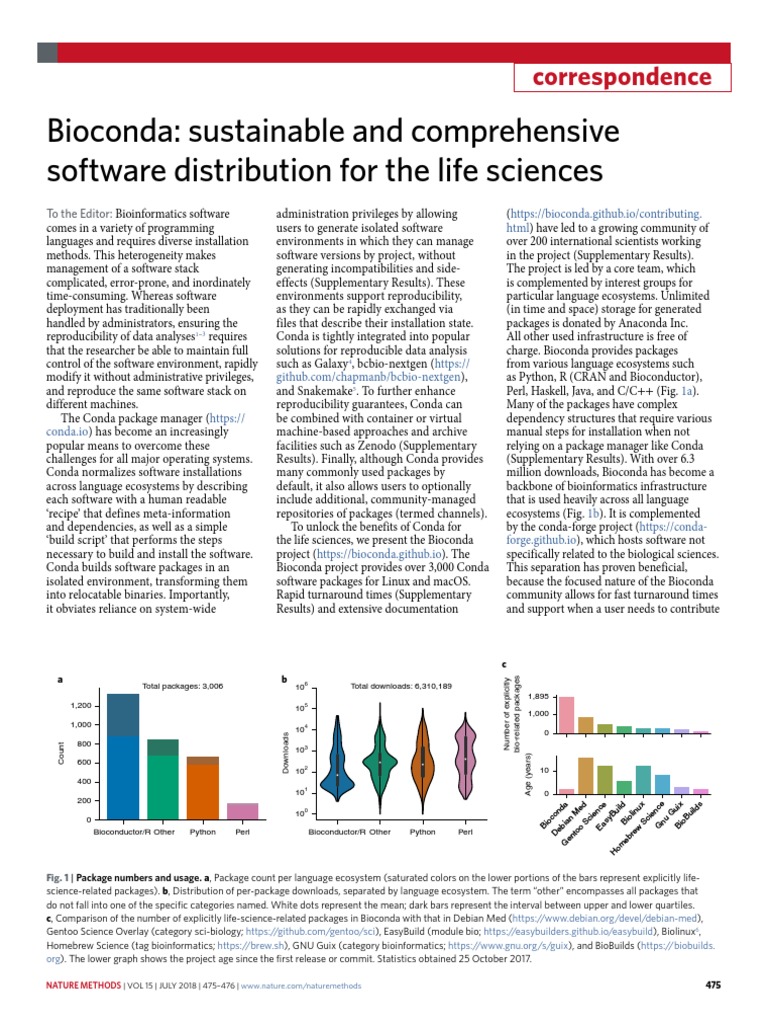 Bioconda: Bioinformatics Software Hub | PDF | Statistics | Experiment
