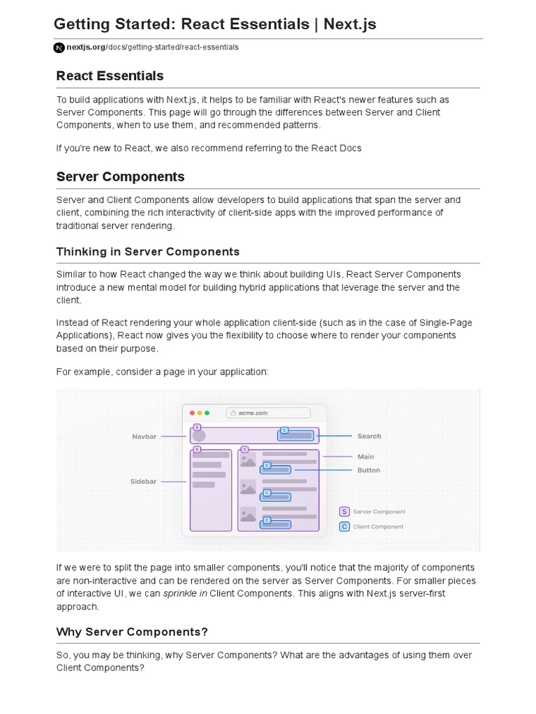 Getting Started React Essentials - Nextjs 3 | PDF | Dynamic Web Page | Java Script