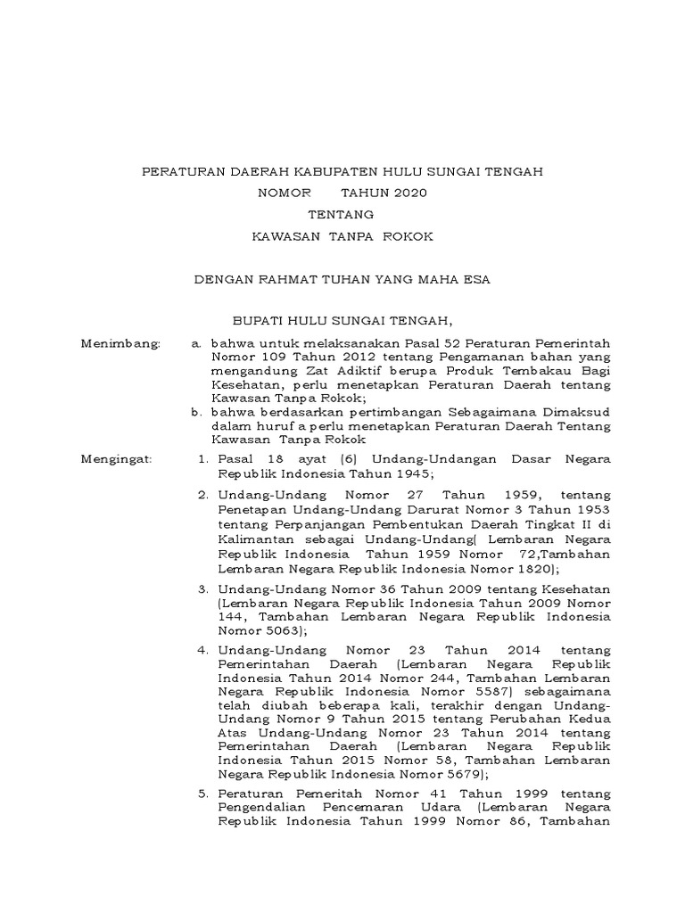 Perda No 9 Tahun 2020 TTG KTR | PDF