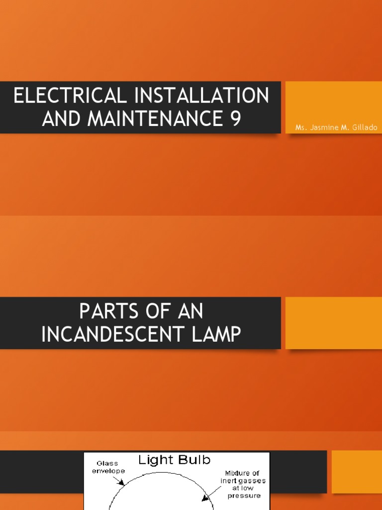 Parts of An Incandescent Lamp | PDF