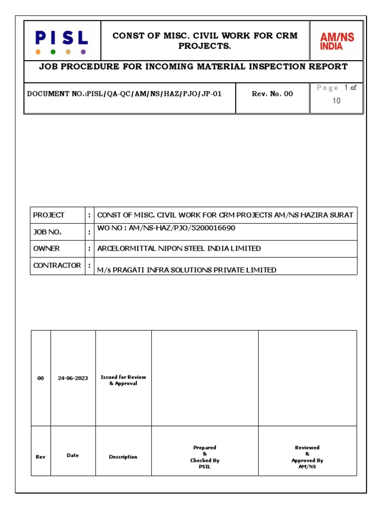 IMIR Procedure BY SANTOSH SINGH QA/QC SENIOR MANAGER | PDF | Concrete ...