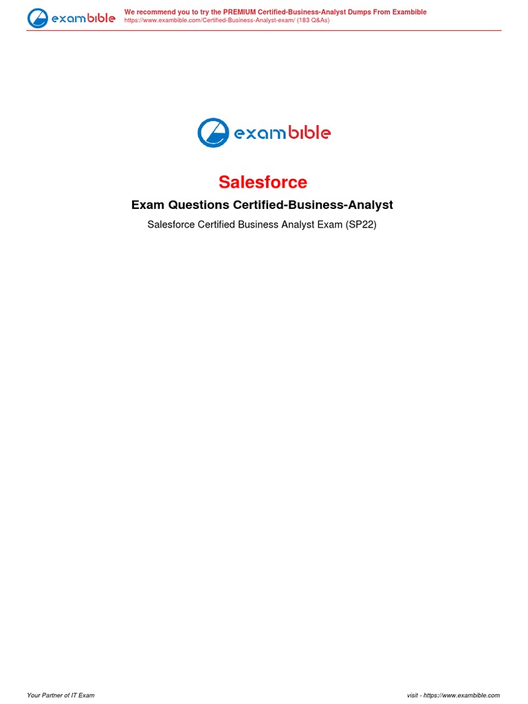 Salesforce Business Analyst Exam Prep Guide | PDF | Cisco ...