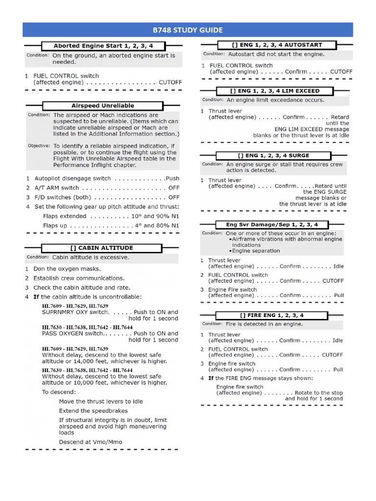B748 Aircraft Operations Study Guide | PDF | Flap (Aeronautics ...