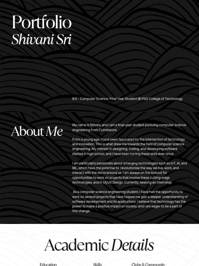 Shivani's Portfolio | PDF | Internet Of Things | Internet