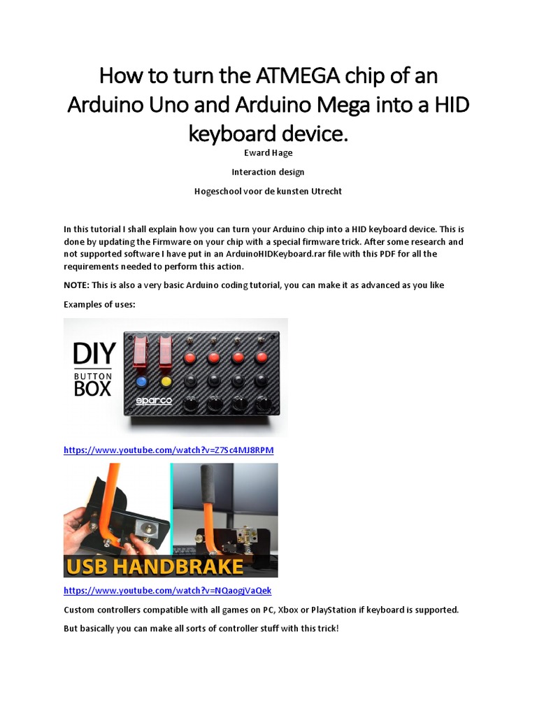 How To Turn The ATMEGA Chip of An Arduino Uno and Arduino Mega Into A HID Keyboard Device | PDF ...