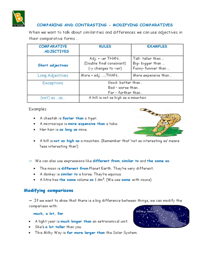 Comparing and Contrasting | PDF | Planets | Adjective