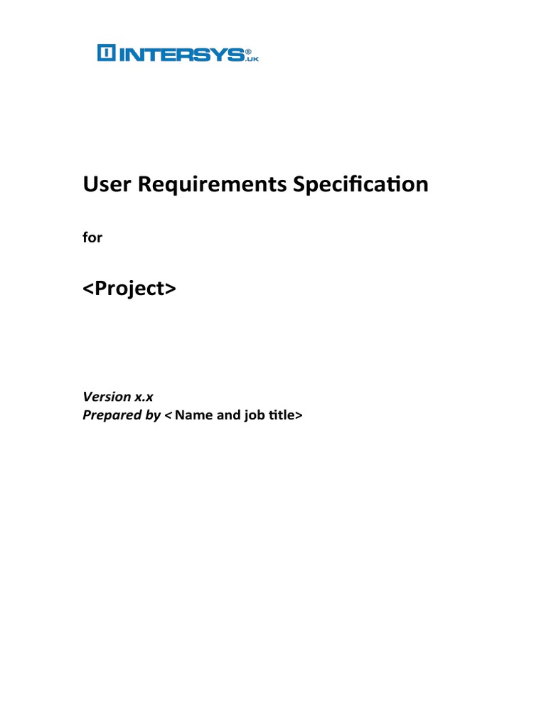 URS Template | PDF | Specification (Technical Standard) | Computer ...