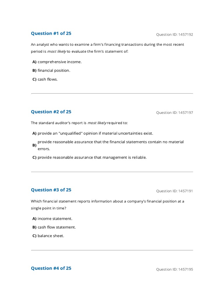 Reading 16 Introduction To Financial Statement Analysis | PDF ...