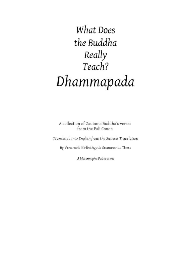 Dhammapada-In Simple Words | PDF | Virtue | Wisdom