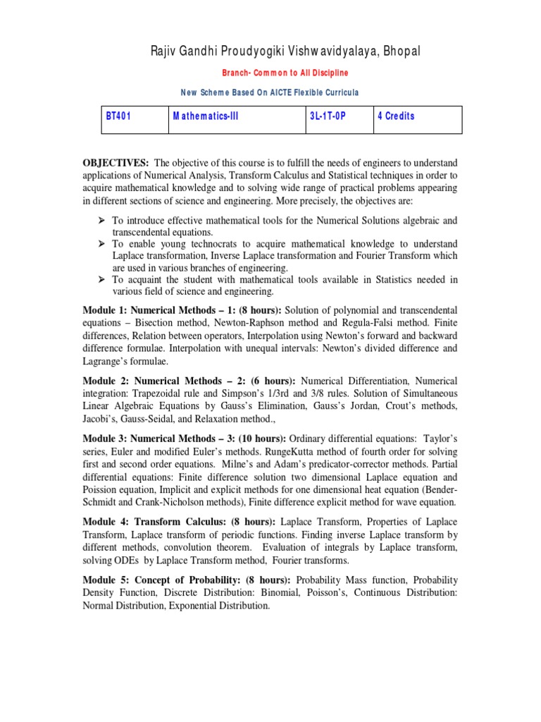 4th Sem Syllabus Of Rgpv Bhopal Cse Pdf Java Programming Language Process Computing