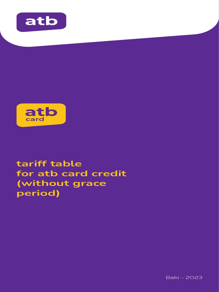 Atb Tarifler Atb - Card Kredit Non - Grace Mob Eng Apr2022 | PDF | Credit Card | Payments