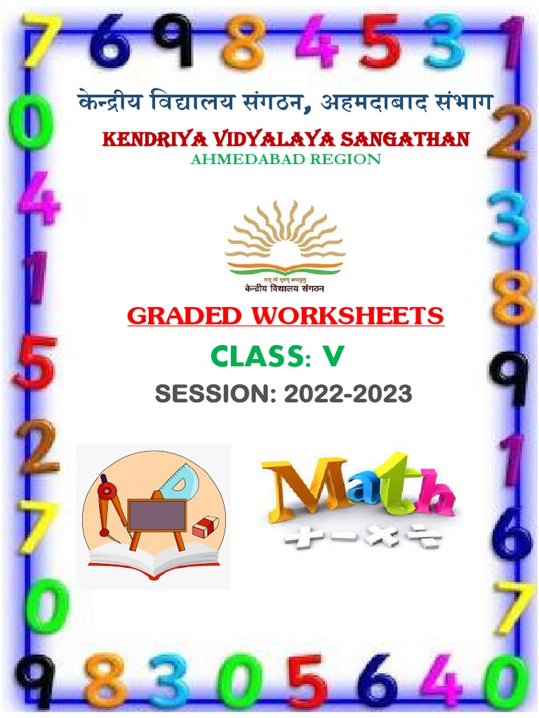 Class V Graded Worksheet 2022-2023 | PDF | Area | Angle