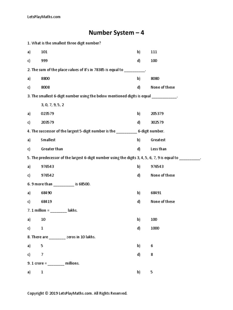 Number System 4 | PDF | Numbers | Mathematical Concepts