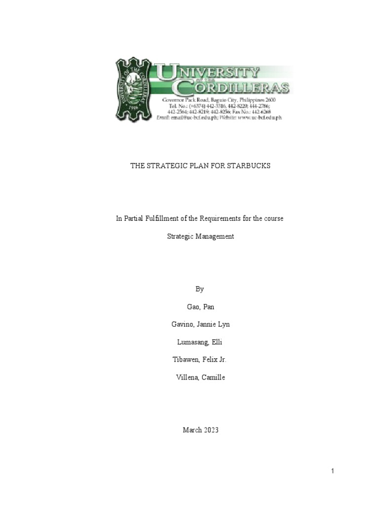 Starbucks Strategic Competitive Analysis | PDF | Starbucks ...