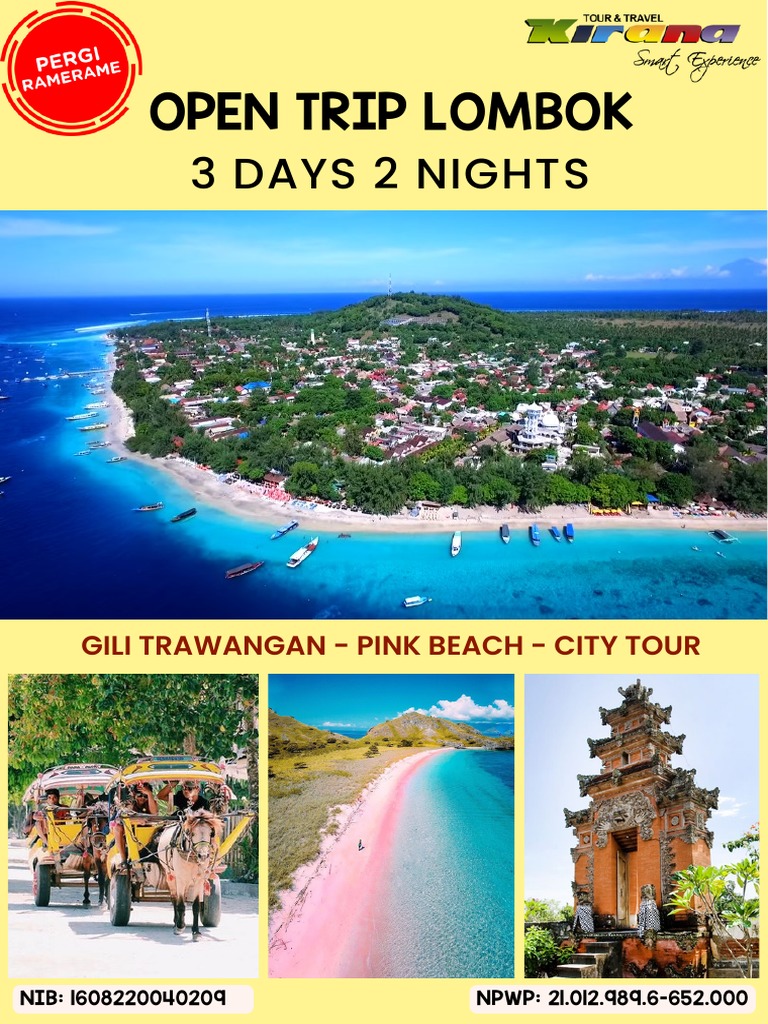 Open Trip Lombok 3d2n | PDF | Perjalanan