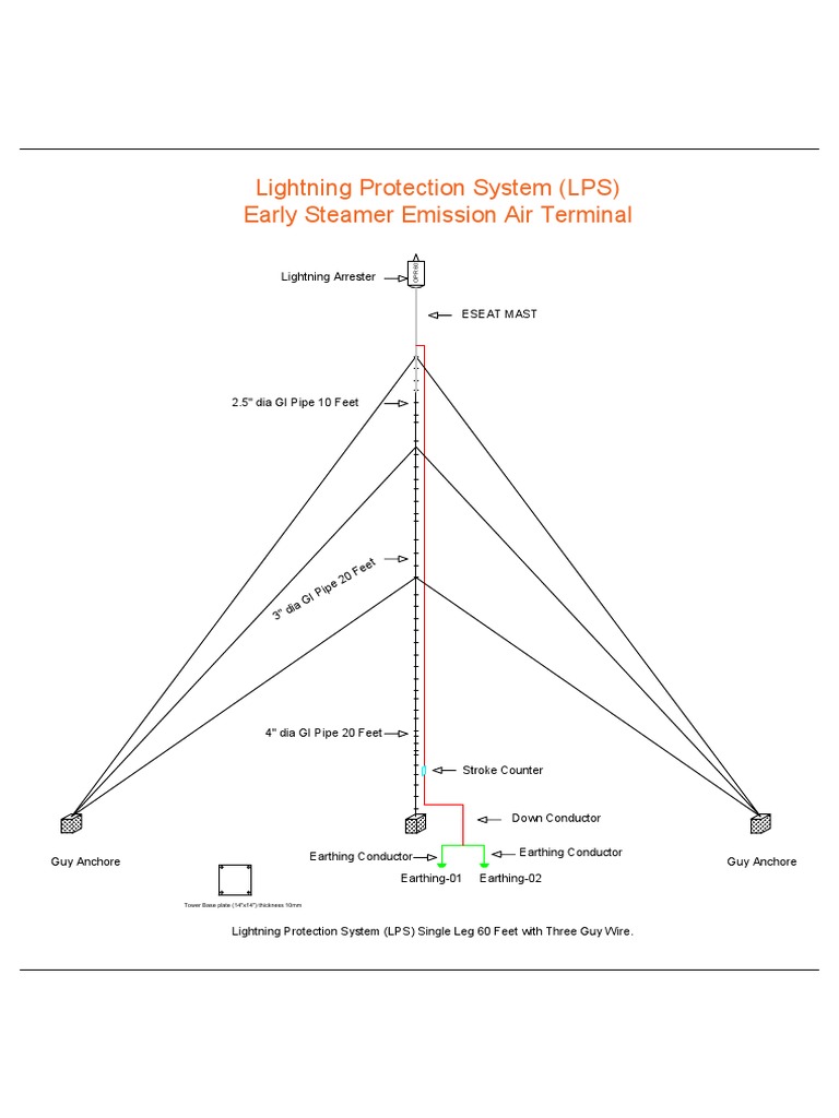 LPS Drawing ESE System 60feet Tower-Model | PDF