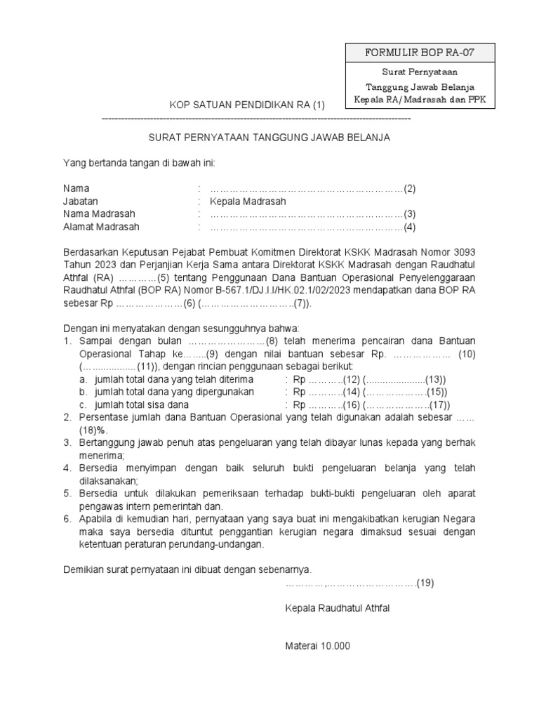 BOP RA 07 - SPTJB Tahap 2 2023 | PDF | Hukum