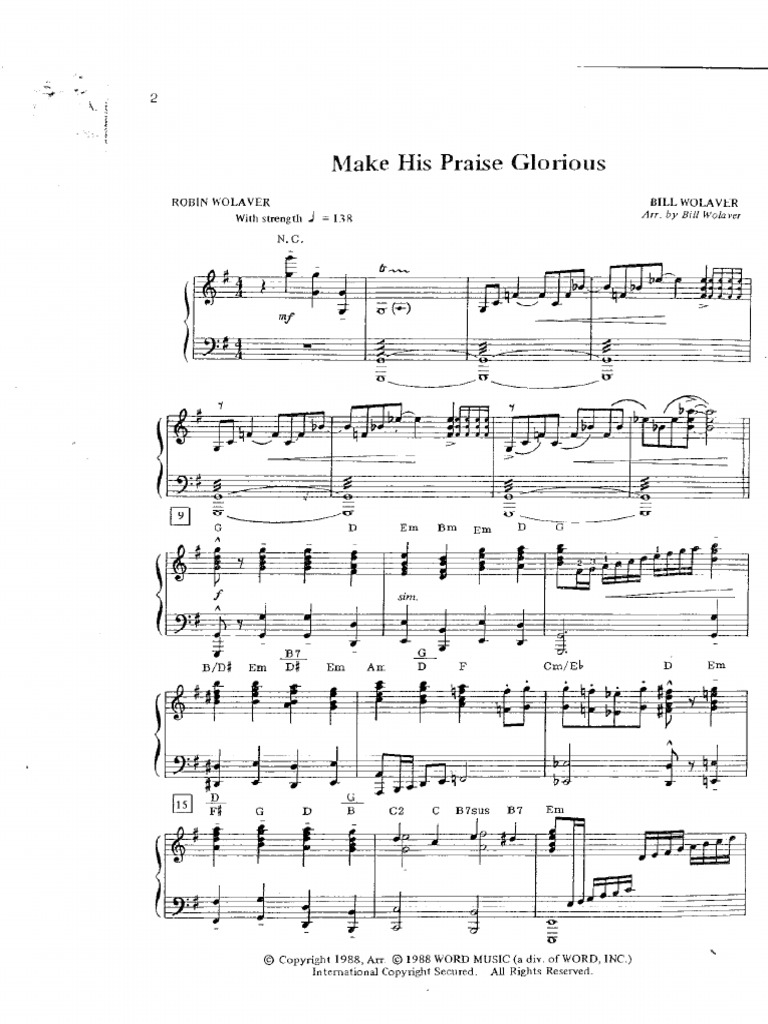 Make His Praise Glorious SATB | PDF