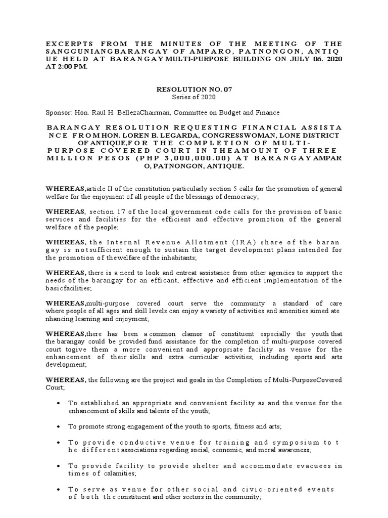 Reso Covered Court | PDF | Government