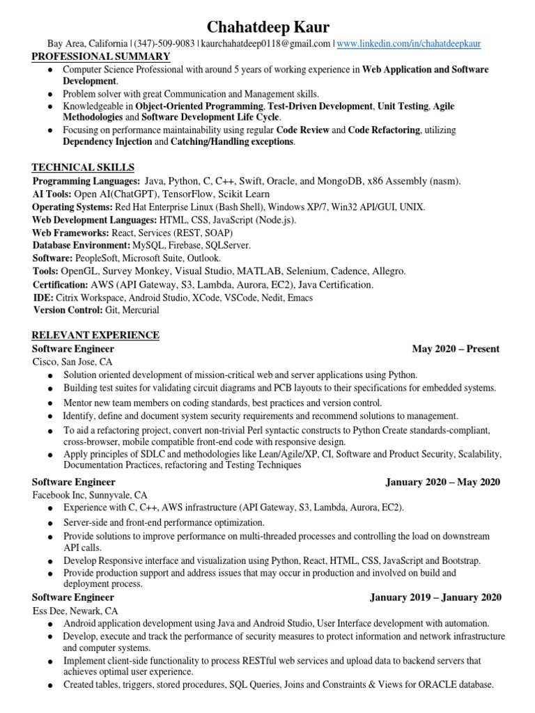 Resume CK Latest | PDF | Java Script | Databases