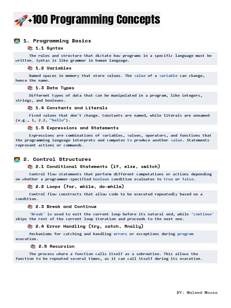 ?+100 Programming Concepts | Download Free PDF | Control Flow | Databases