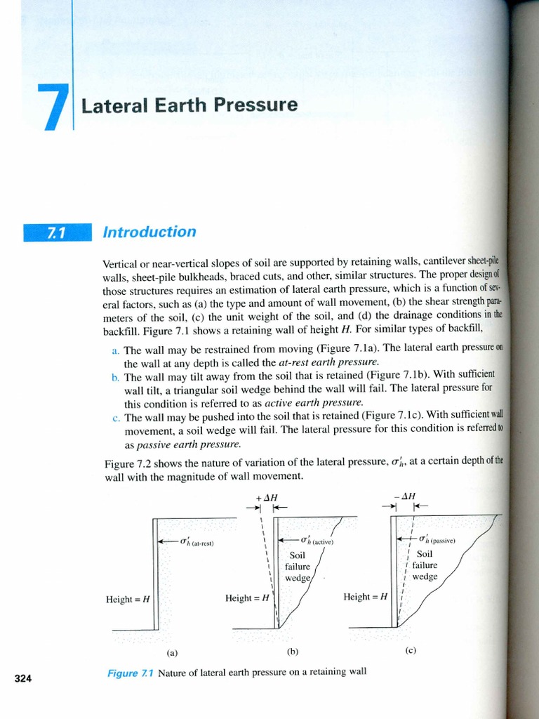 CH 7 - Lateral Earth Pressure | PDF