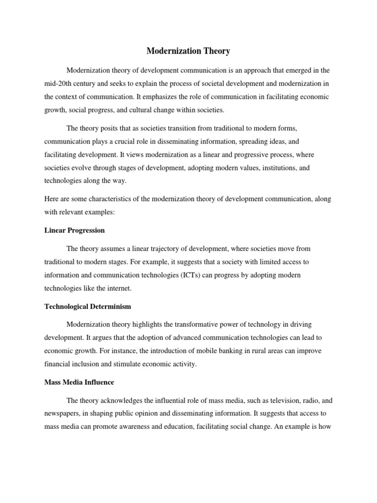 Modernization Theory | PDF | Modernization Theory | Communication