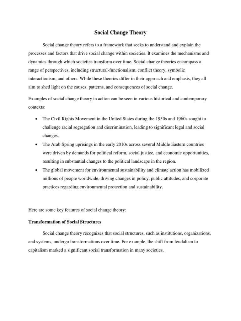 Social Change Theory | PDF | Globalization | Communication