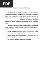 Welcome Remarks Tagalog | PDF